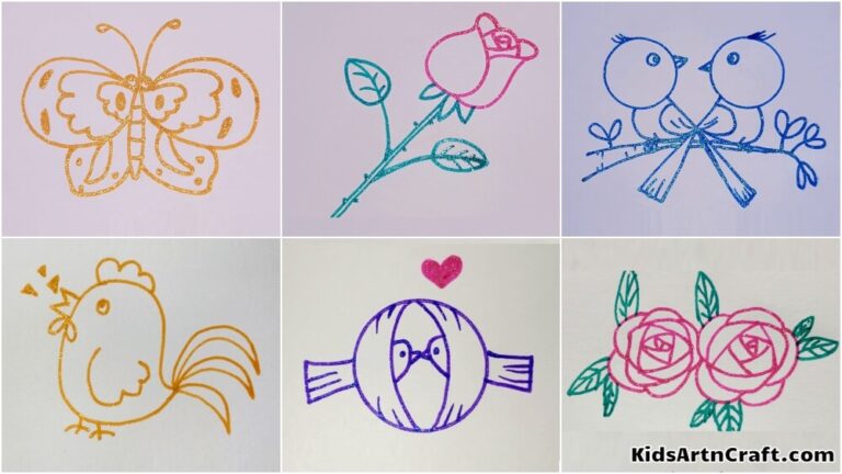 Creative Glitter Drawings for Kids to Make - Kids Art & Craft