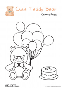 Cute Teddy Bear Coloring Pages For Kids – Free Printables - Kids Art ...