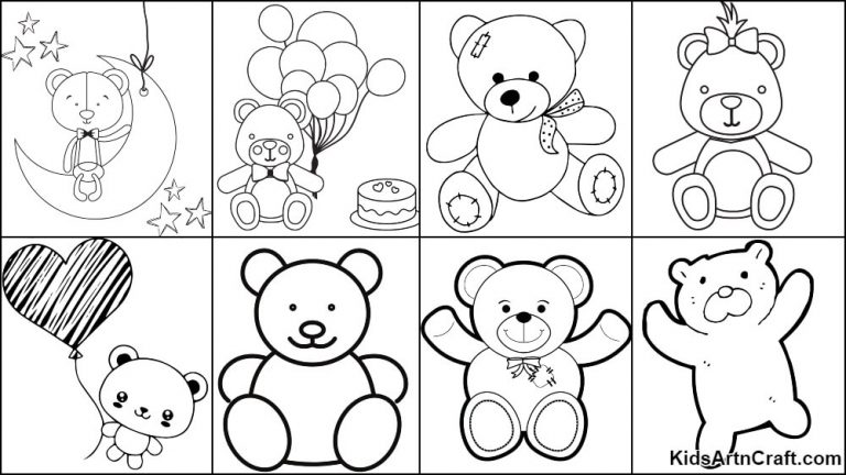 Cute Teddy Bear Coloring Pages For Kids – Free Printables - Kids Art ...