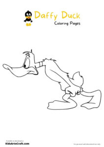 Daffy Duck Coloring Pages For Kids – Free Printables - Kids Art & Craft