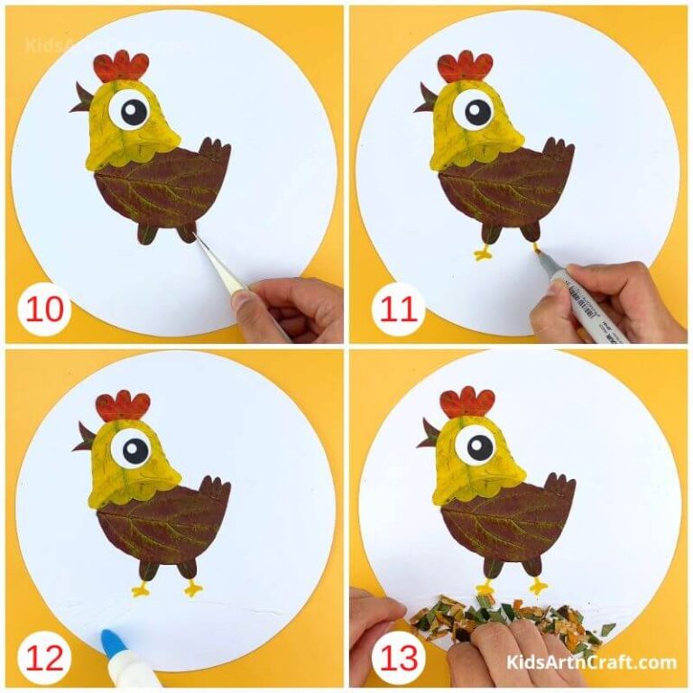 DIY Chicken Craft for Kids – Free Step by Step Tutorial - Kids Art & Craft