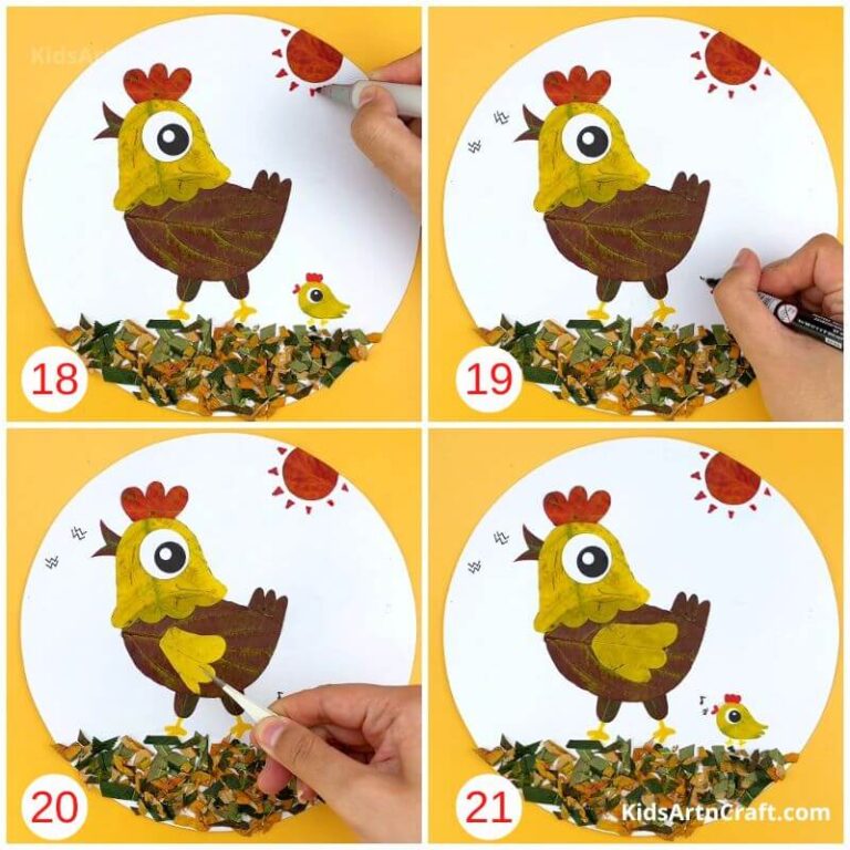 DIY Chicken Craft for Kids – Free Step by Step Tutorial - Kids Art & Craft