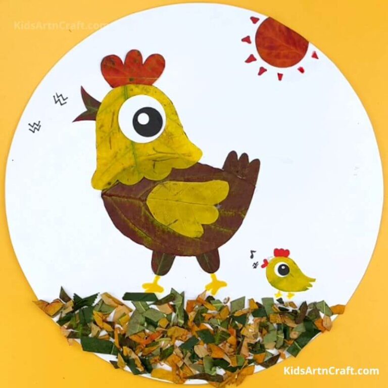 DIY Chicken Craft for Kids – Free Step by Step Tutorial - Kids Art & Craft