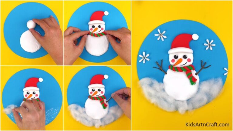 DIY Easy Snowman Craft for Kids – Step by step tutorial - Kids Art & Craft