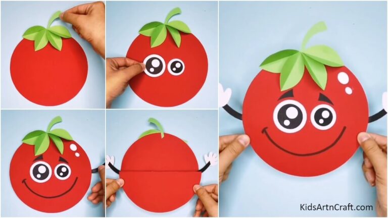DIY Easy Tomato Paper Craft For Kids - Step by Step Tutorial - Kids Art ...