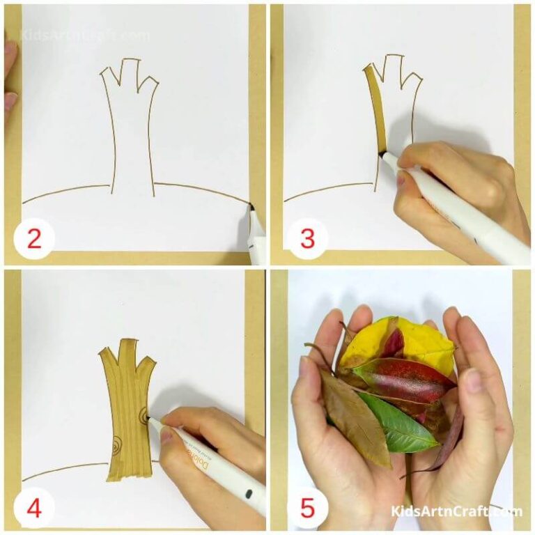 DIY How to Make A Tree from Fallen Leaves Art and Craft for Kids - Kids ...