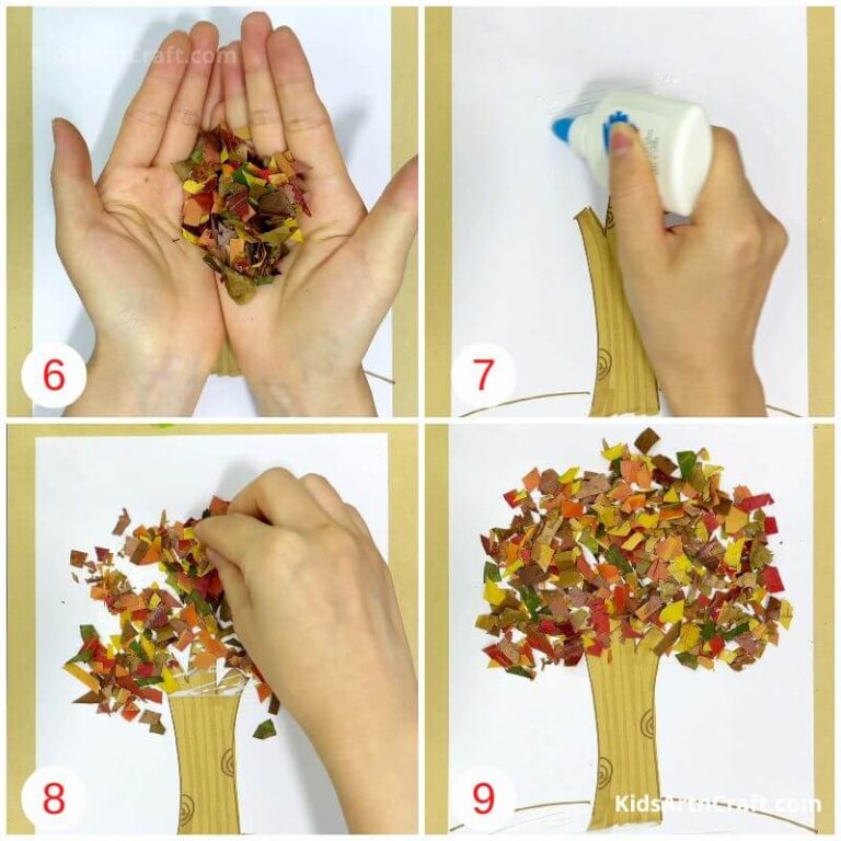 DIY How to Make A Tree from Fallen Leaves Art and Craft for Kids - Kids ...