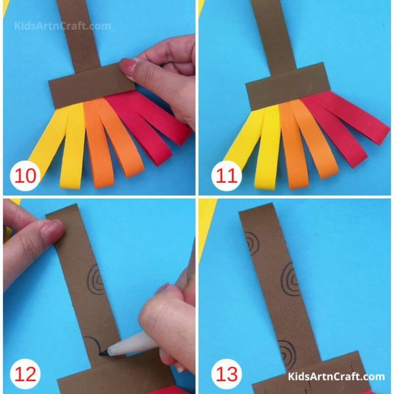 How to Make A Paper Broom - Step by Step Tutorial - Kids Art & Craft