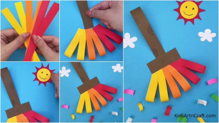 How to Make A Paper Broom – Step by Step Tutorial - Kids Art & Craft
