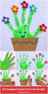 DIY Handprint Flower Pot Art and Craft for Kids- Step by Step Tutorial ...