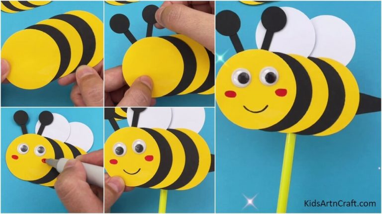 DIY Paper Honey Bee Craft for Kids – Step by Step Tutorial - Kids Art ...