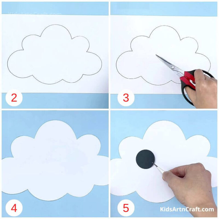 Cloud & Rainbow Paper Craft for Kids – Step by Step Tutorial - Kids Art ...