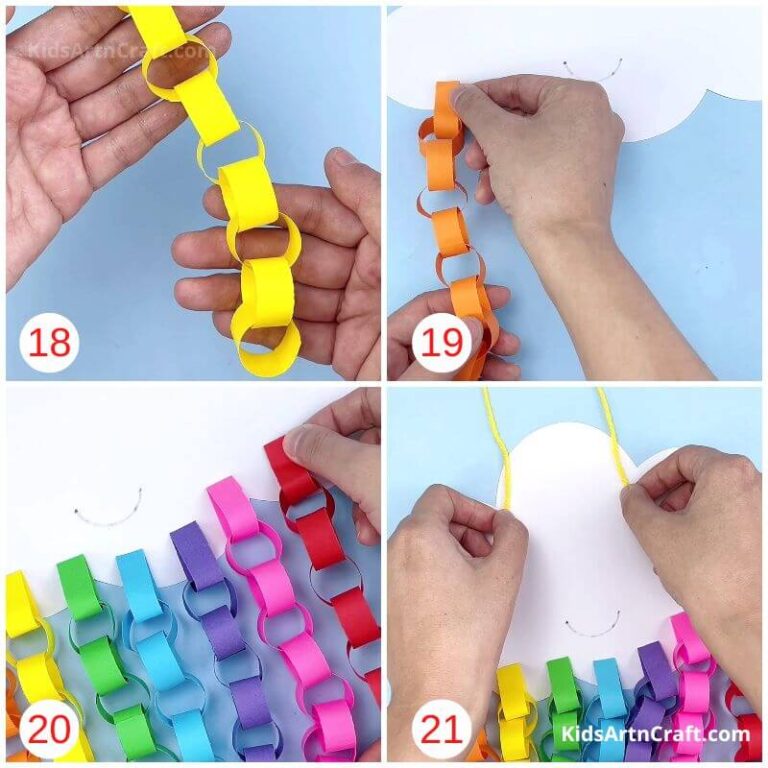 Cloud & Rainbow Paper Craft for Kids – Step by Step Tutorial - Kids Art ...