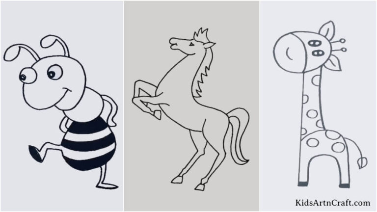 Easy Animal Drawing Ideas to Make at Home - Kids Art & Craft