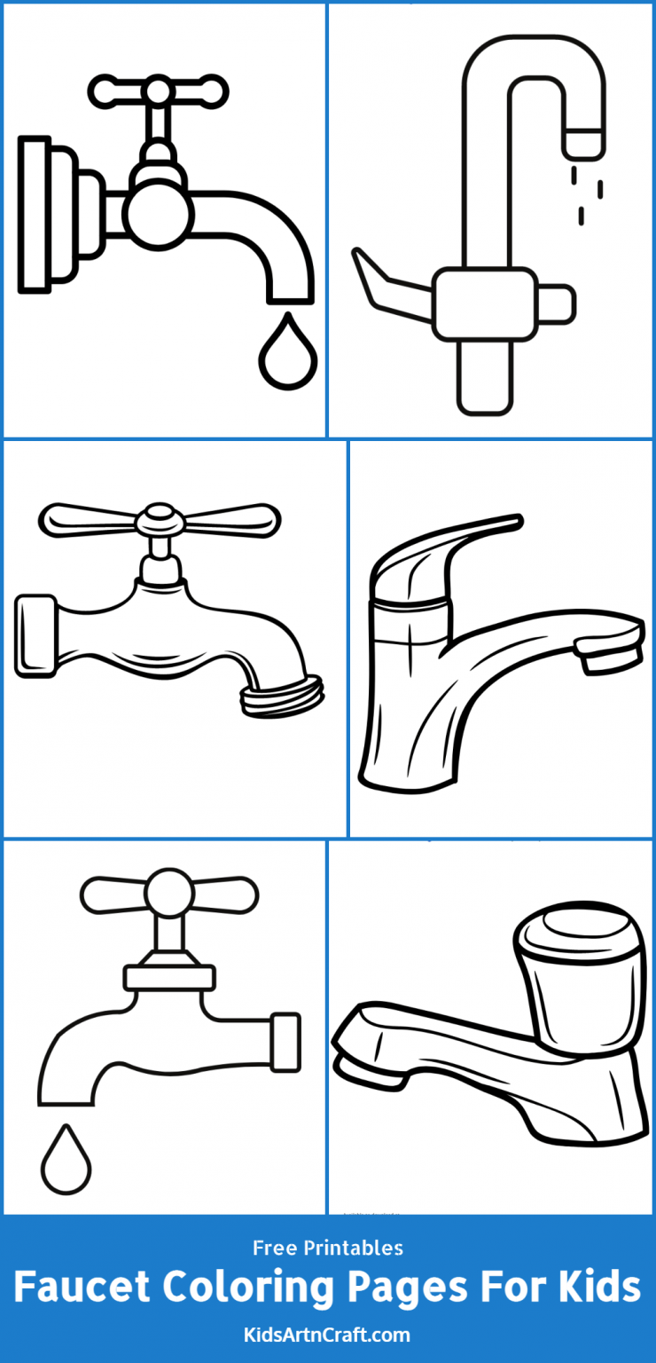 Faucet Coloring Pages For Kids – Free Printables - Kids Art & Craft