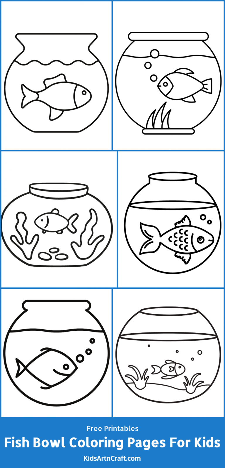 Fish Bowl Coloring Pages For Kids – Free Printables - Kids Art & Craft