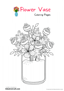 Flower Vase Coloring Pages For Kids – Free Printables - Kids Art & Craft