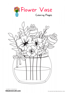 Flower Vase Coloring Pages For Kids – Free Printables - Kids Art & Craft