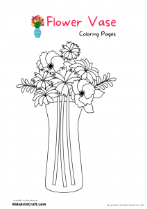 Flower Vase Coloring Pages For Kids – Free Printables - Kids Art & Craft