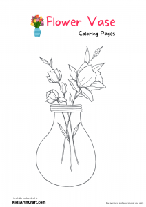 Flower Vase Coloring Pages For Kids – Free Printables - Kids Art & Craft