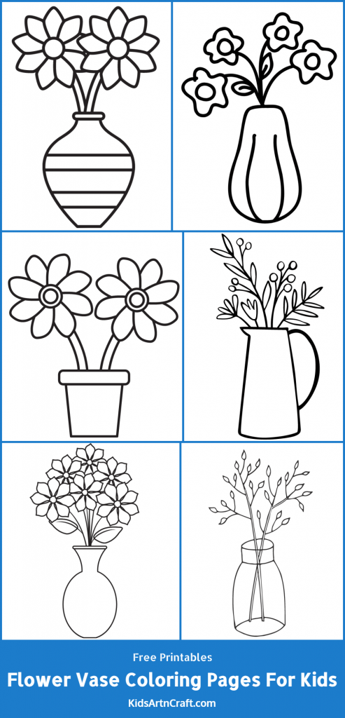 Flower Vase Coloring Pages For Kids – Free Printables - Kids Art & Craft