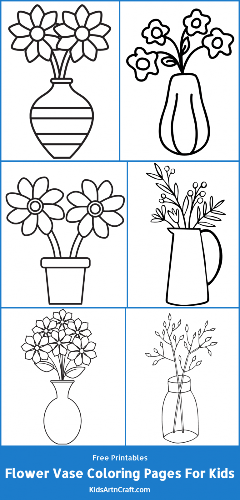 Flower Vase Coloring Pages For Kids – Free Printables - Kids Art & Craft