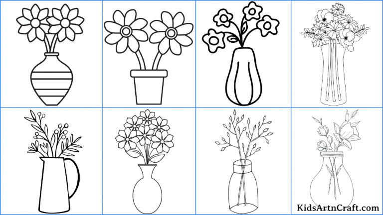 Flower Vase Coloring Pages For Kids – Free Printables - Kids Art & Craft