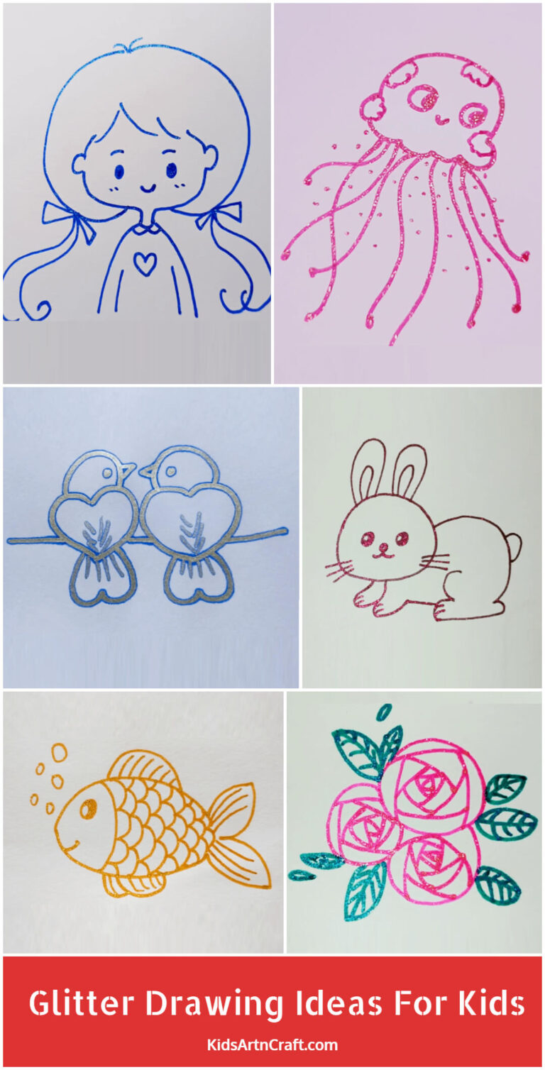 Glitter Drawing Ideas For Kids - Kids Art & Craft