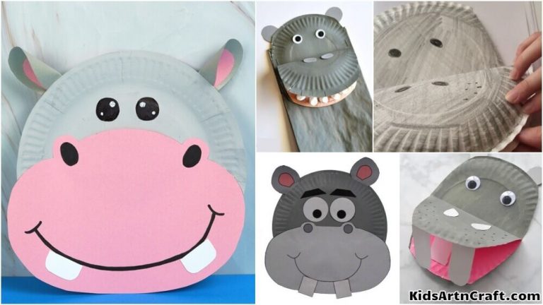 Hippo Paper Plate Crafts for Kids - Kids Art & Craft