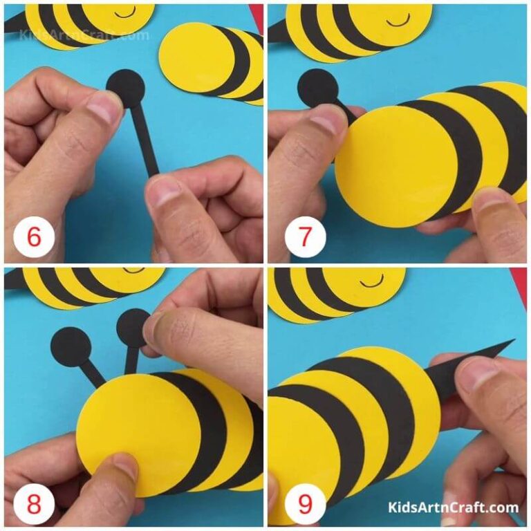 DIY Paper Honey Bee Craft for Kids – Step by Step Tutorial - Kids Art ...