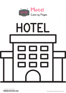 Hotel Coloring Pages For Kids – Free Printables - Kids Art & Craft