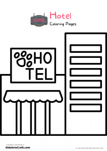 Hotel Coloring Pages For Kids – Free Printables - Kids Art & Craft