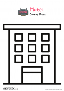 Hotel Coloring Pages For Kids – Free Printables - Kids Art & Craft