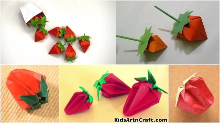 How To Make An Origami Strawberry With Kids - Kids Art & Craft