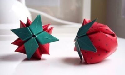 How To Make An Origami Strawberry With Kids - Kids Art & Craft