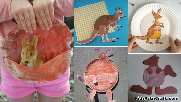 Kangaroo Paper Plate Crafts for Kids - Kids Art & Craft