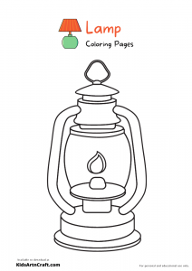 Lamp Coloring Pages for Kids - Kids Art & Craft