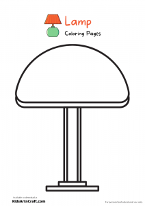 Lamp Coloring Pages for Kids - Kids Art & Craft