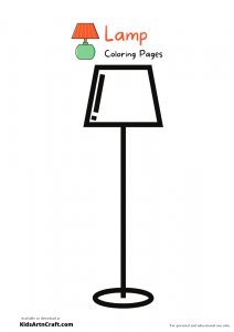Lamp Coloring Pages for Kids - Kids Art & Craft