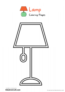 Lamp Coloring Pages for Kids - Kids Art & Craft