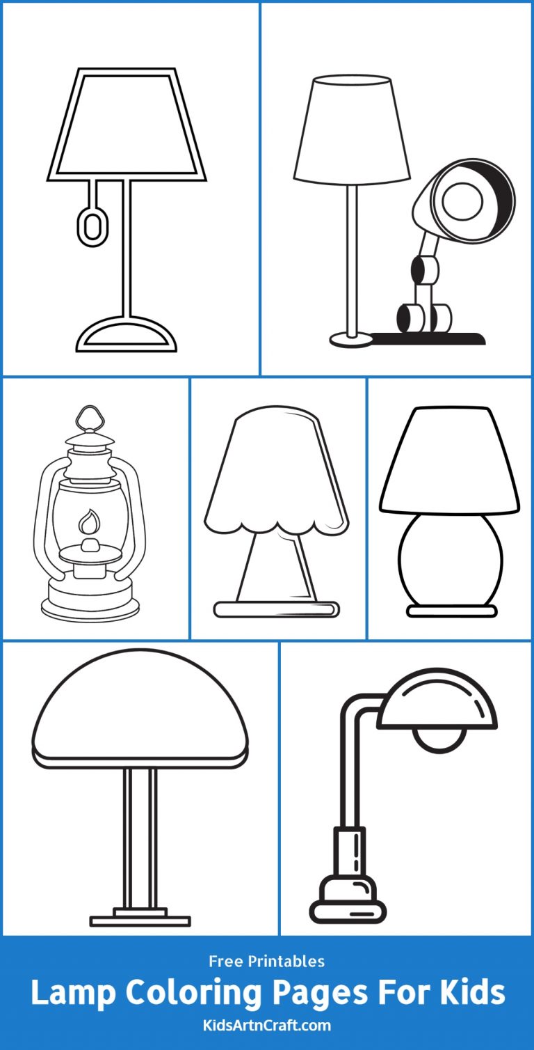 Lamp Coloring Pages for Kids - Kids Art & Craft