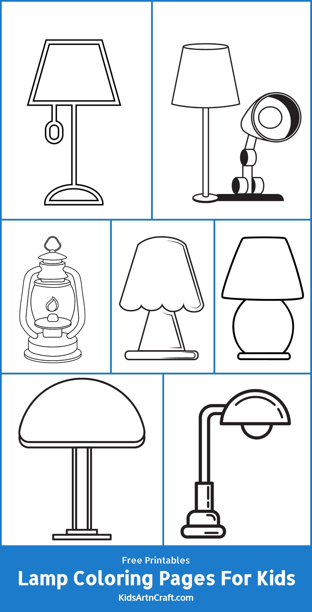 Lamp Coloring Pages for Kids - Kids Art & Craft