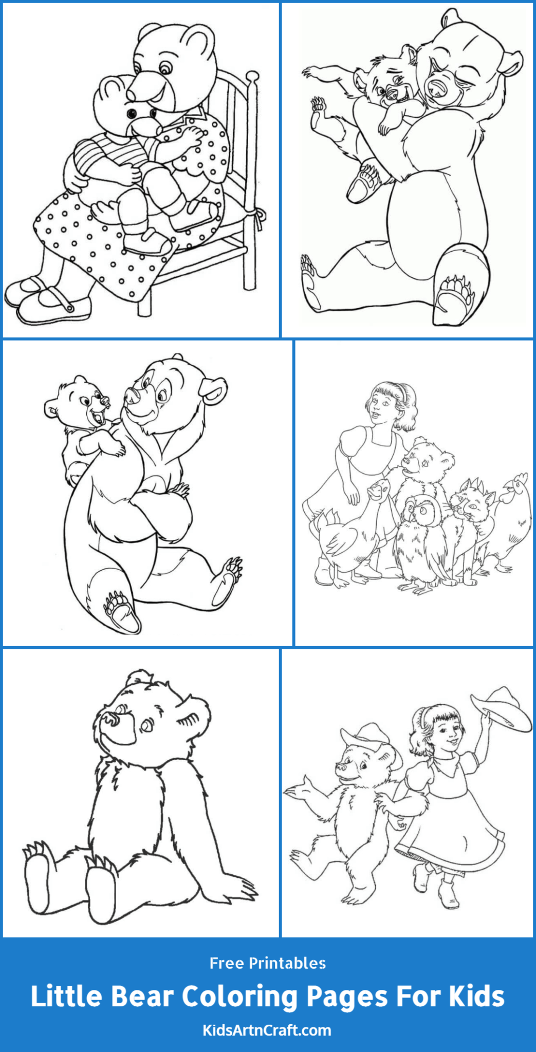 Little Bear Coloring Pages For Kids – Free Printables - Kids Art & Craft