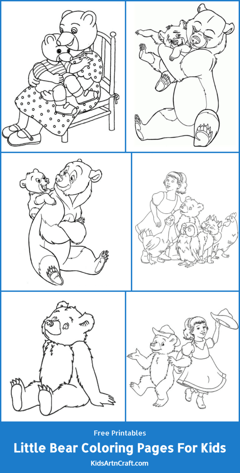 Little Bear Coloring Pages For Kids – Free Printables - Kids Art & Craft