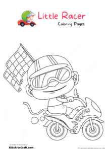 Little Racer Coloring Pages For Kids – Free Printables - Kids Art & Craft