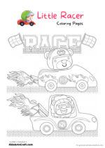 Little Racer Coloring Pages For Kids – Free Printables - Kids Art & Craft