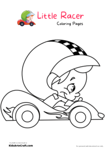 Little Racer Coloring Pages For Kids – Free Printables - Kids Art & Craft