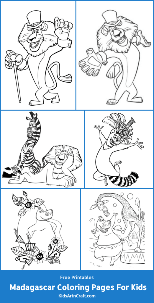Madagascar Coloring Pages For Kids – Free Printables - Kids Art & Craft