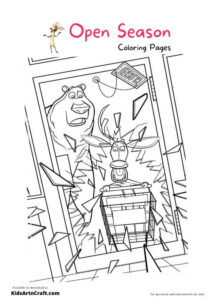 Open Season Coloring Pages For Kids – Free Printables - Kids Art & Craft