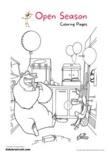 Open Season Coloring Pages For Kids – Free Printables - Kids Art & Craft